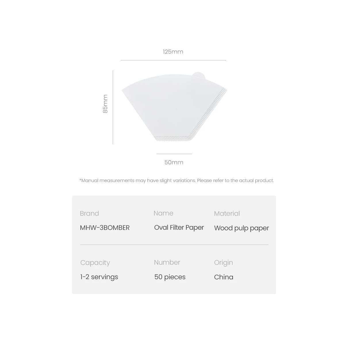 Buy MHW-3BOMBER Oval Filter Paper | Clean, Balanced Coffee Extraction ...